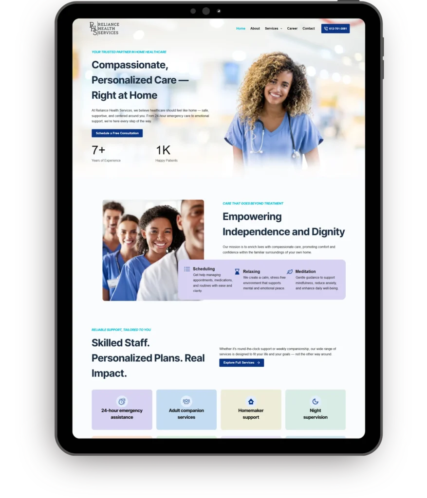 Home Care Website Design | Professional & Responsive Sites